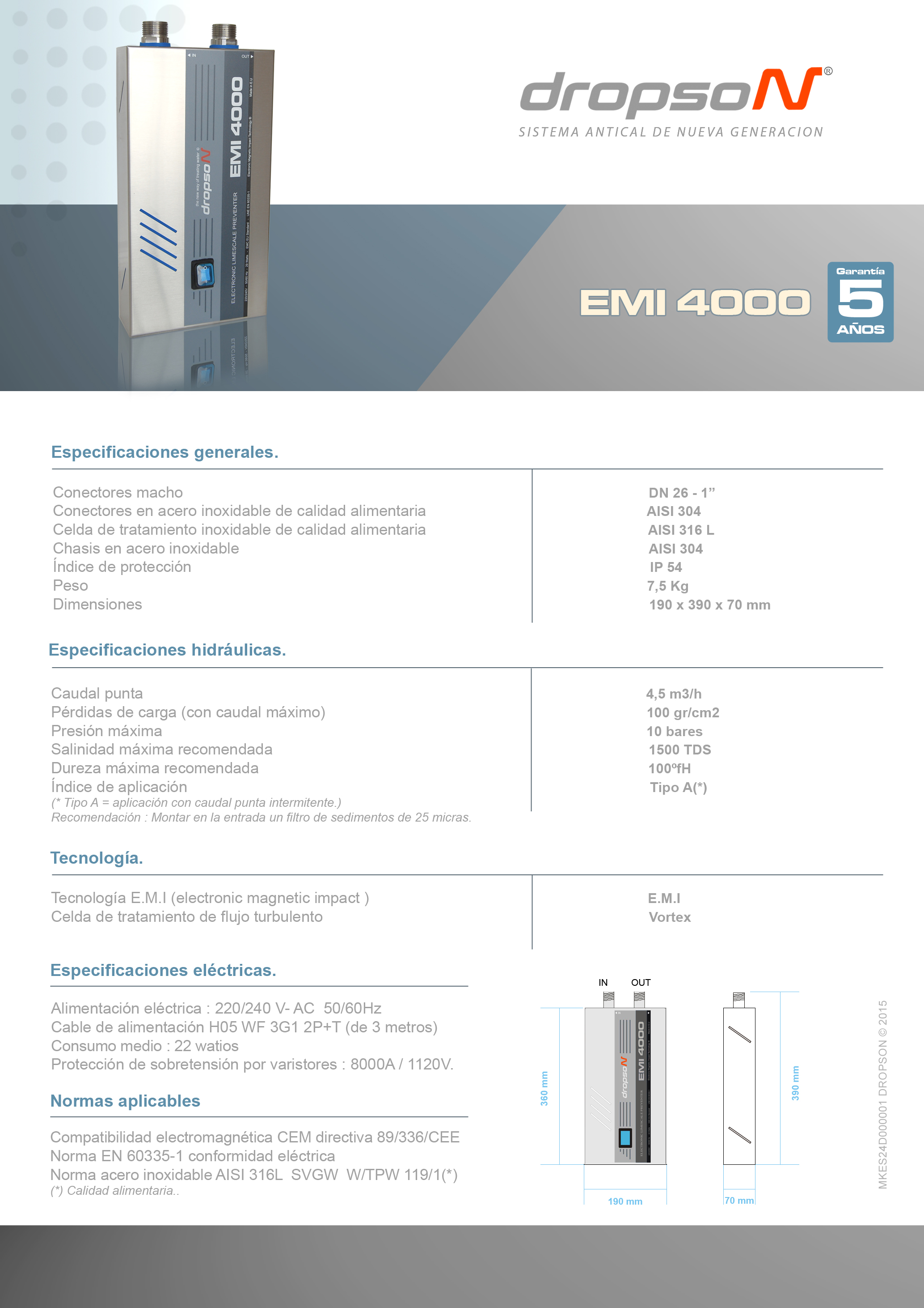 Dropson Emi 4000 Manual – Gama de Productos Antical Dropson – OVMN